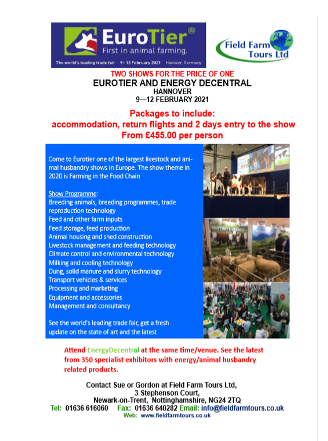 EuroTier, Hannover 09 - 12 February 2021 | Field Farm Tours